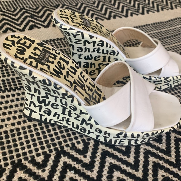 Stuart Weitzman | Shoes | Vintage Stuart Weitzman Logo Graffiti Wedges ...